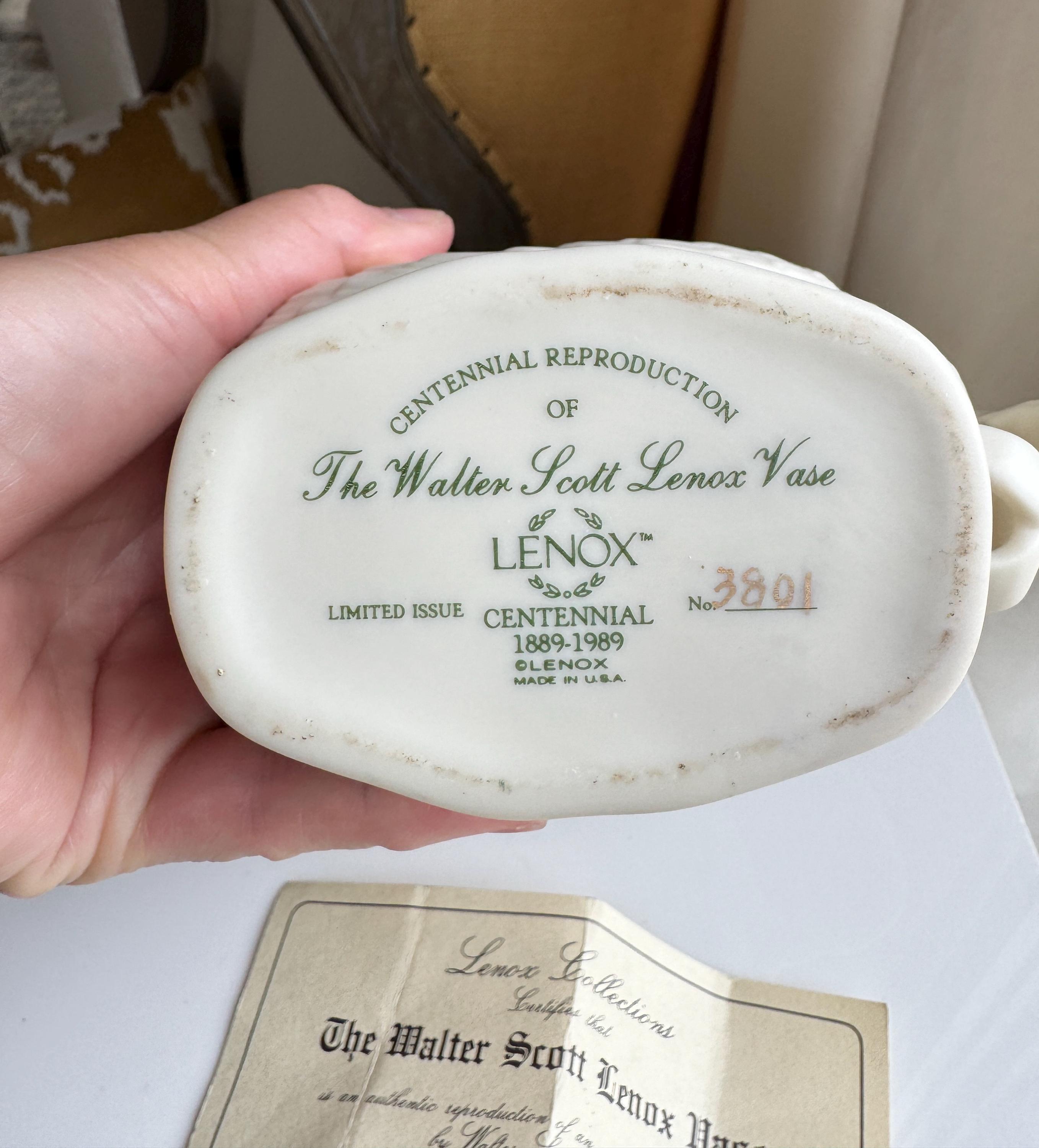 Limited Edition Vintage "the Walter Scott Lenox Vase" #3801 8.25"x8 ...