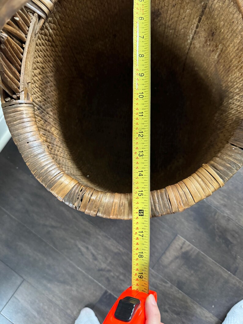 Large Early 20th Century Ariana Chinese Willow Rice Grain Basket 23.5 ...
