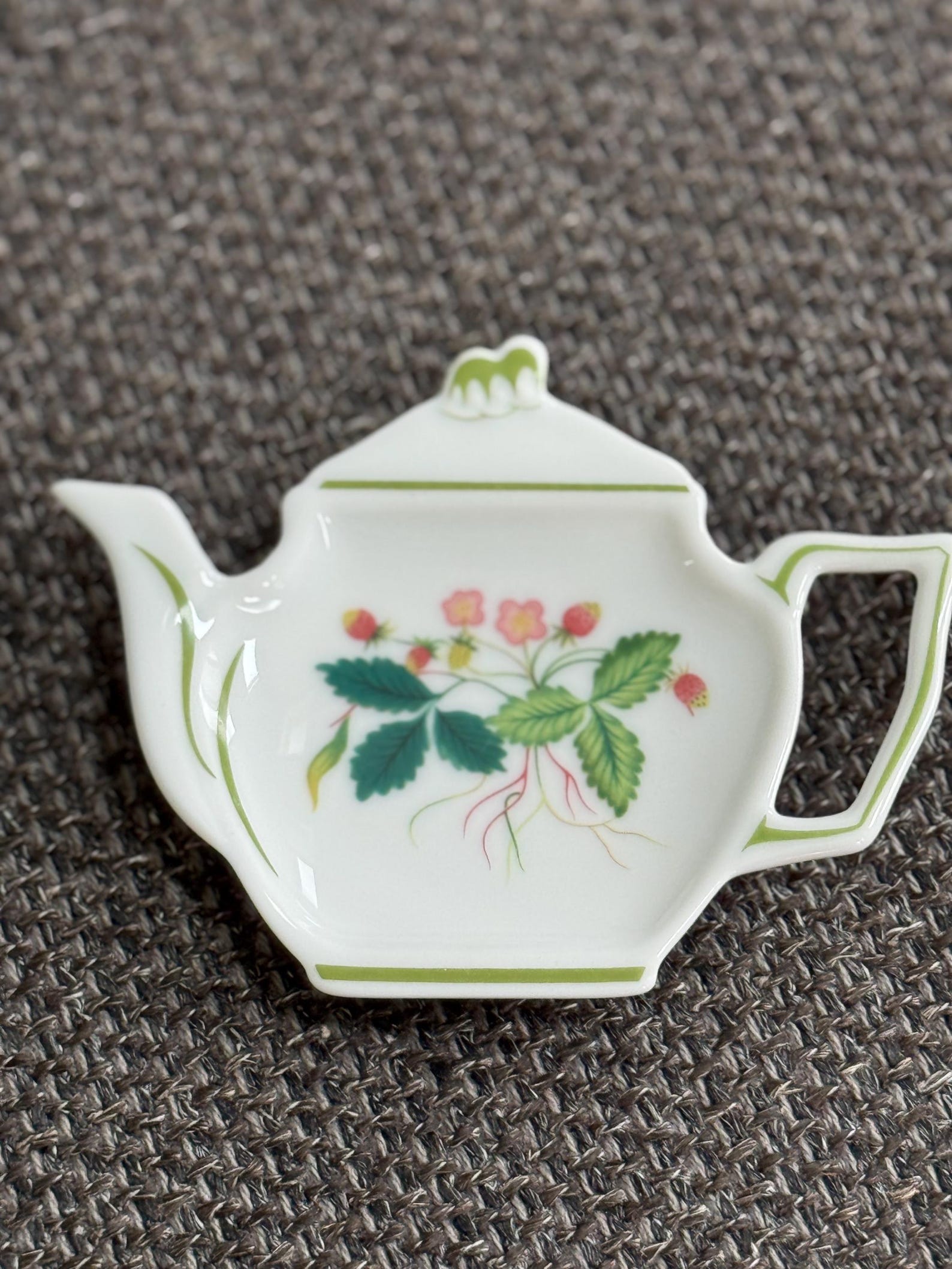 Pair of Raynaud Limoges Teapot Shaped Floral Tea Bag Holder Trinket ...