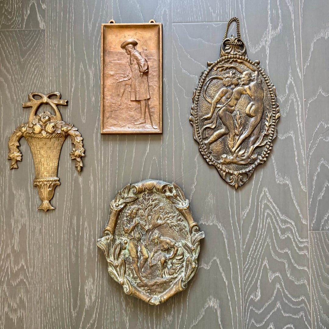 Pick of Bronze or Brass Round Wall Plaque: Greek Mythology Young Lovers ...