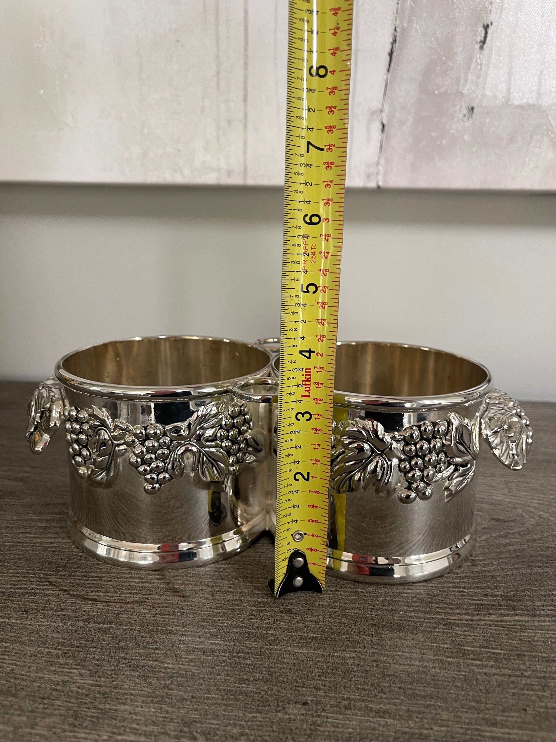 Vintage SILEA Silverplate Dual Wine Bottle Holder/coasters - Etsy