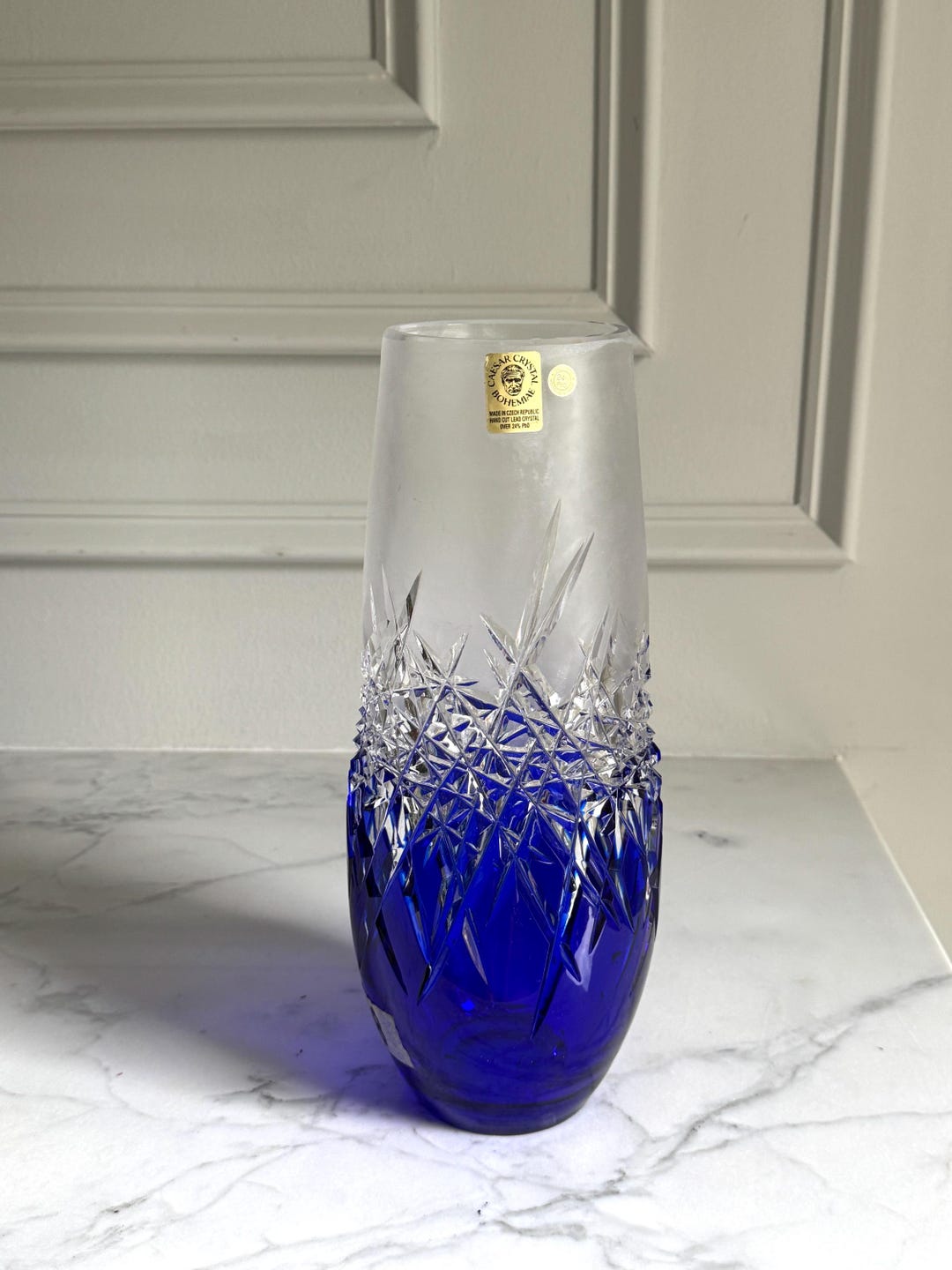 Czech Republic Caesar Crystal Bohemiae Vase 12” H X 5” - Etsy