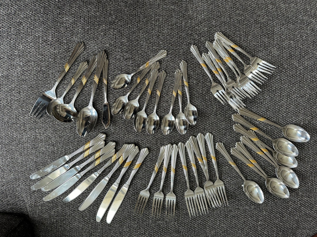 Set of 45 Stainless Washington Forge Korea Fork Spoon Knife Flatware ...