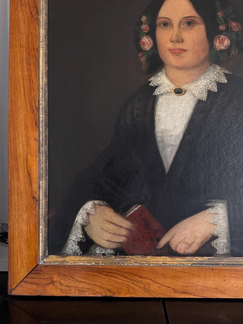 Antique 1853 Victorian Oil Painting of Lady Portrait of Mary Rogers 35. ...