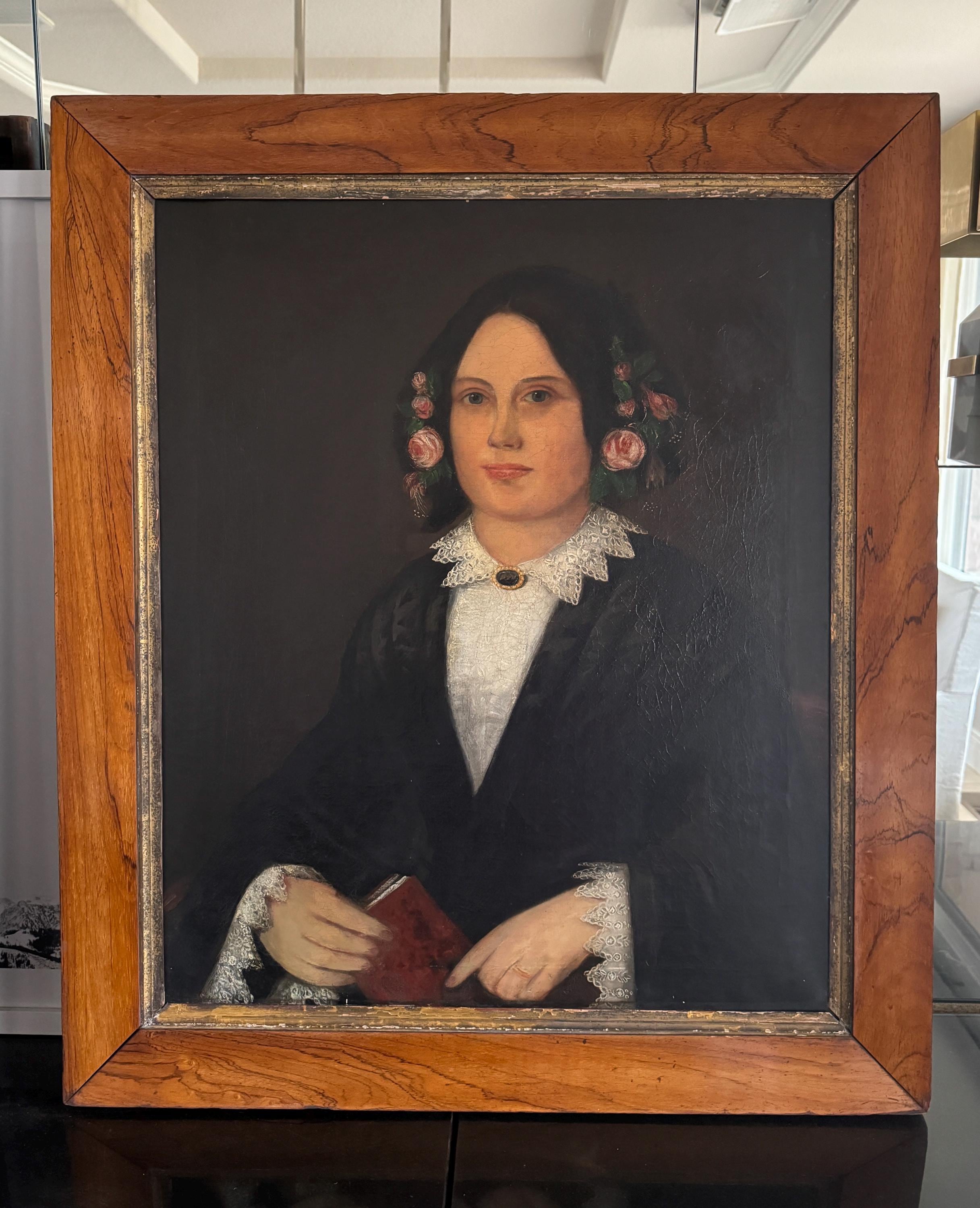 Antique 1853 Victorian Oil Painting of Lady Portrait of Mary Rogers 35. ...