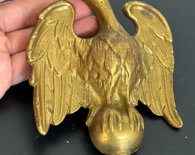 Vintage 4.25"x3.75" Brass Decorative Eagle Finial for a Grandfather ...
