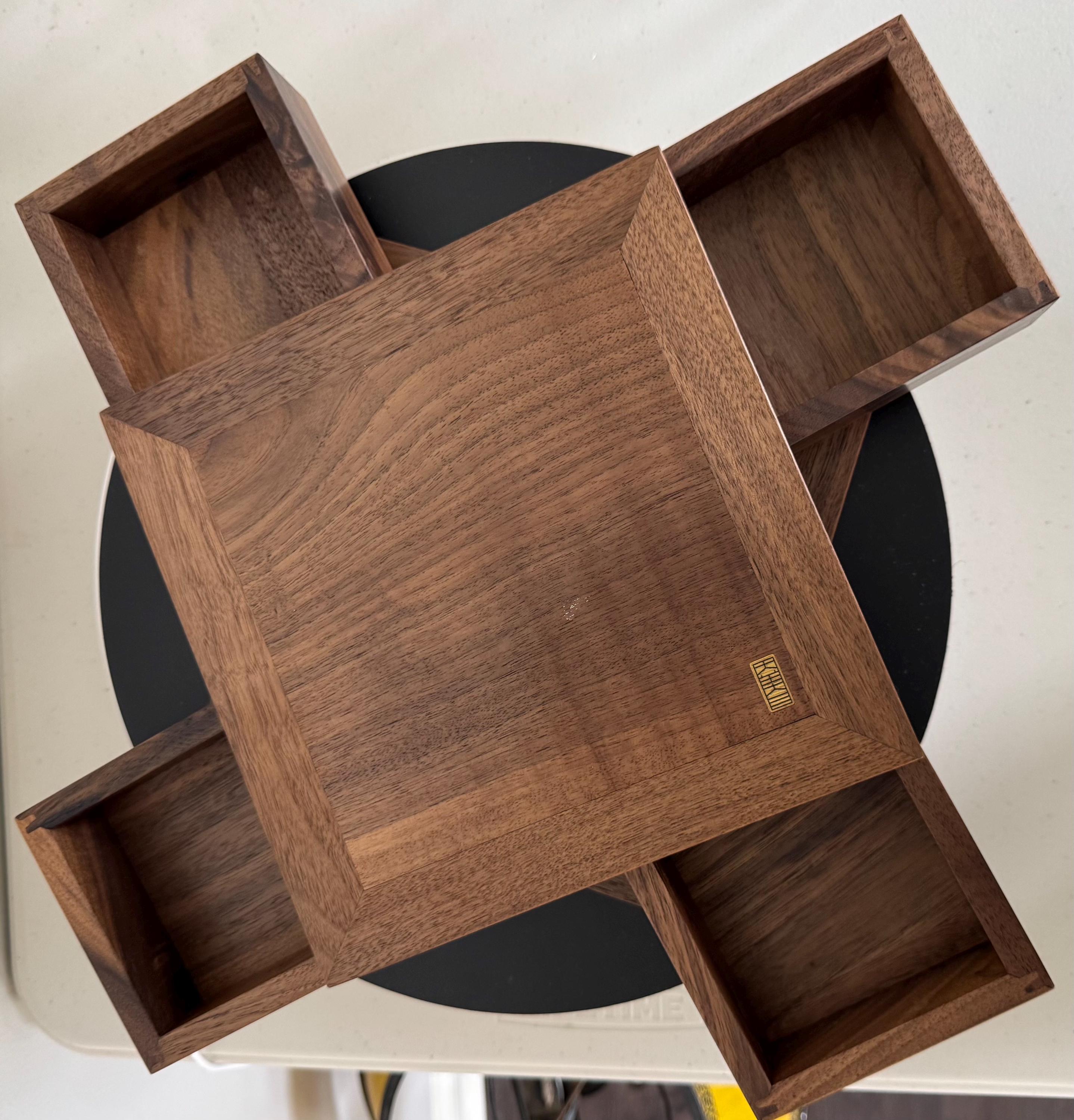 New Walnut Swirl Rotating Puzzle Jewelry/snack/tea Box 8.5x8.5x2.8" - Etsy