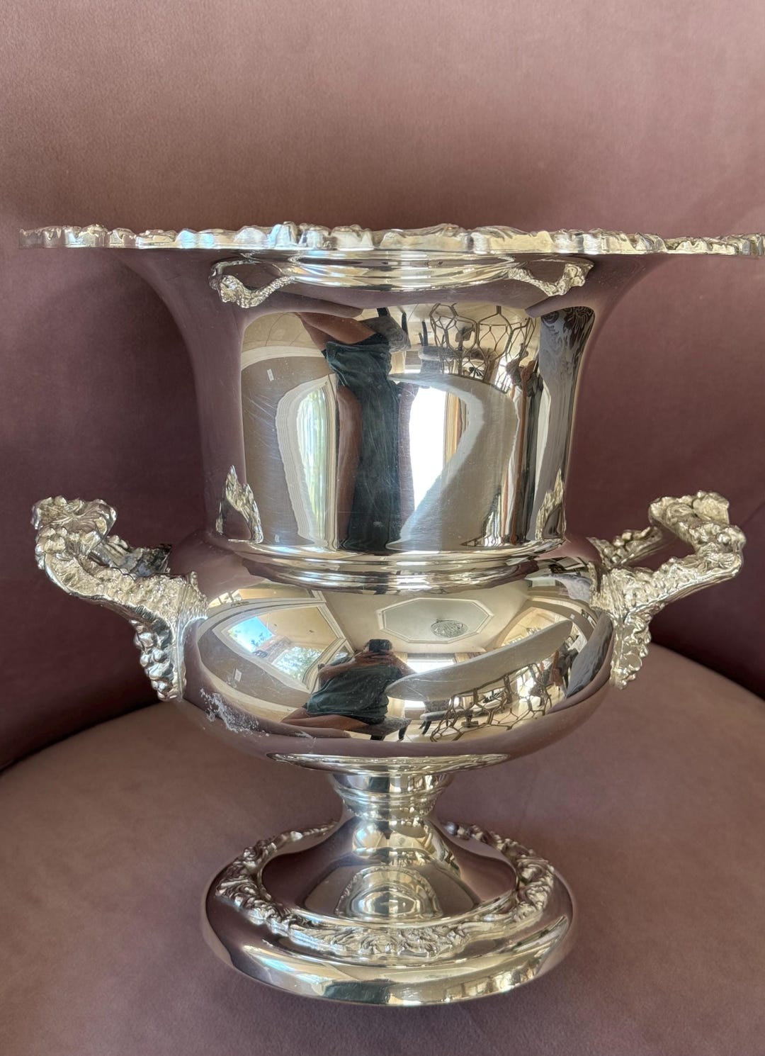 Vintage Trophy Ice Bucket Silver Plated Champagne Bucket Wine Chiller 9 ...