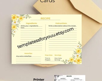 Editable/printable Recipe Card Template A5 | Orange | Pastel ...