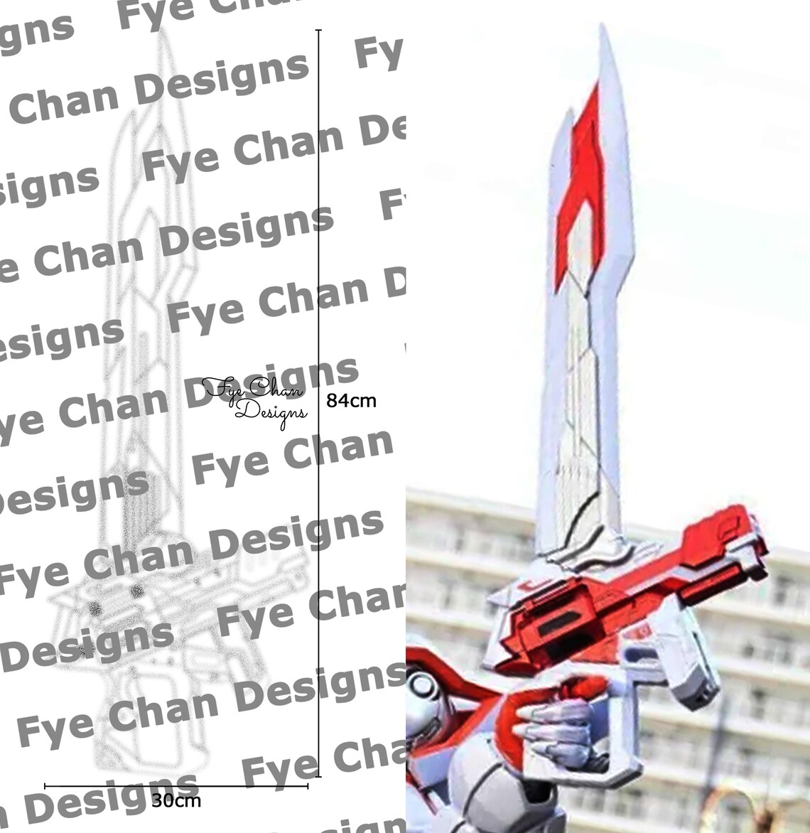 Geats Buster QB9 (blade Mode) Pattern DIY Template EVA Foam Blueprint ...