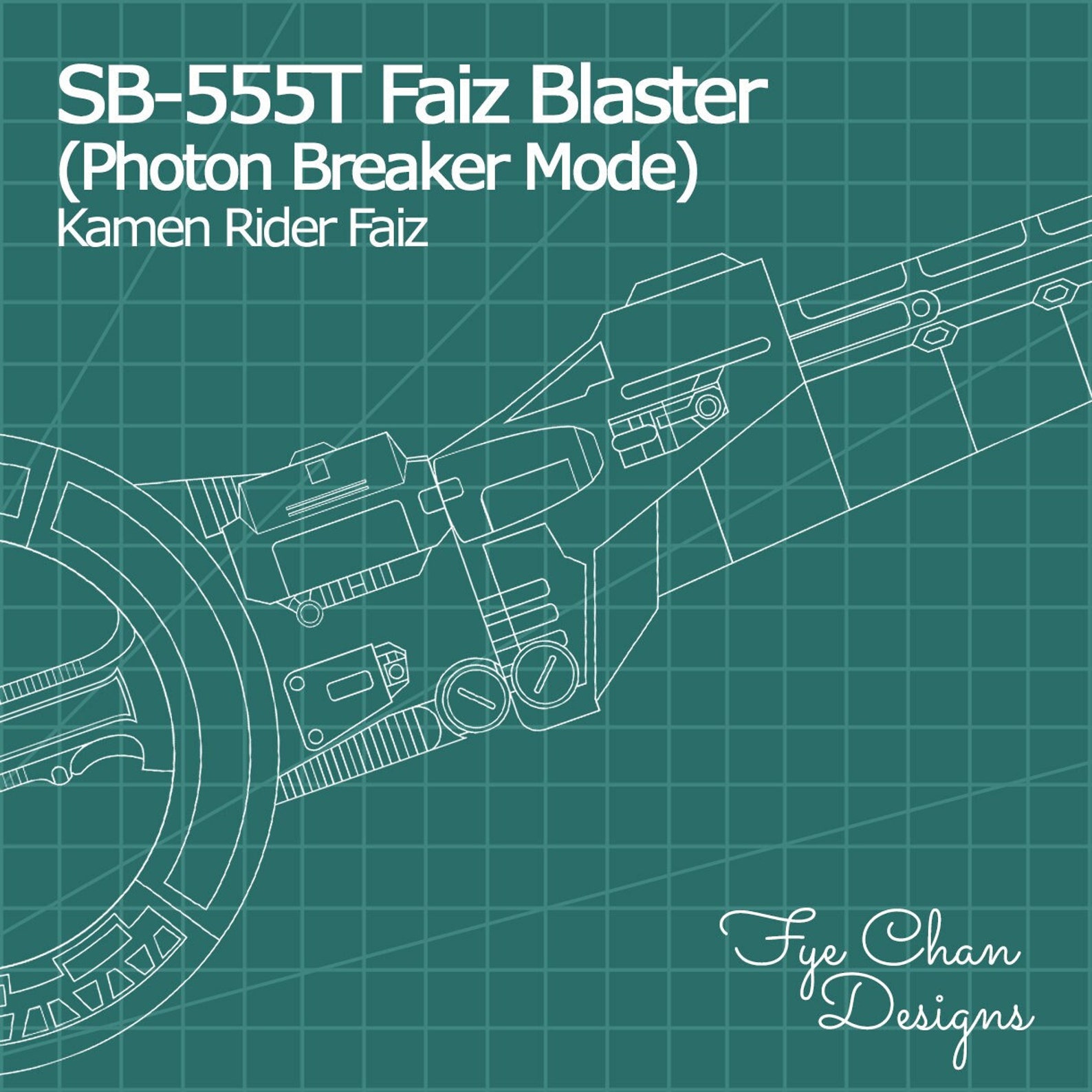 SB-555T Faiz Blaster (photon Breaker Mode) Pattern DIY Template EVA ...