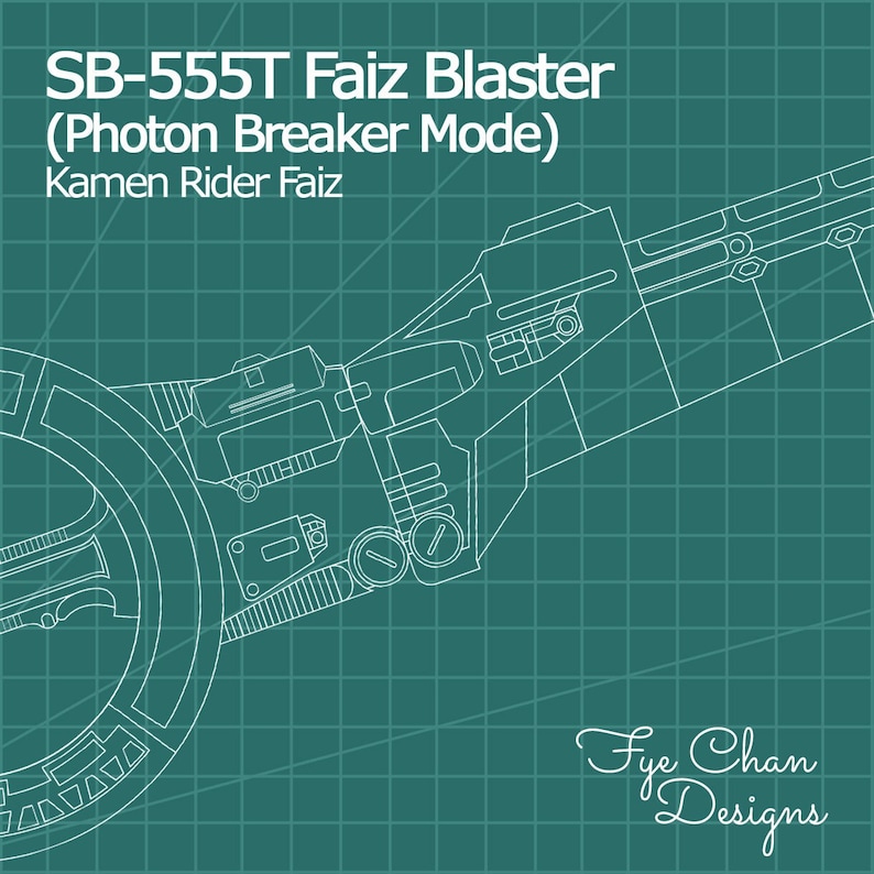 SB-555T Faiz Blaster (photon Breaker Mode) Pattern DIY Template EVA Foam Blueprint From Kamen ...