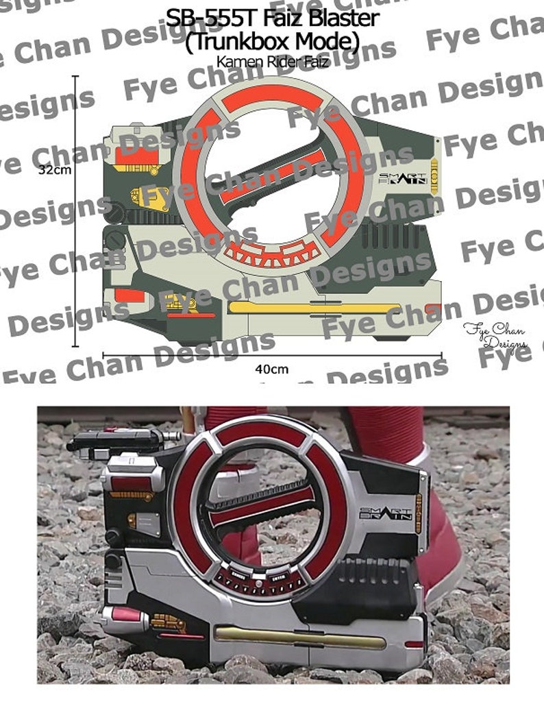 SB-555T Faiz Blaster (trunkbox Mode) Pattern DIY Template EVA Foam ...