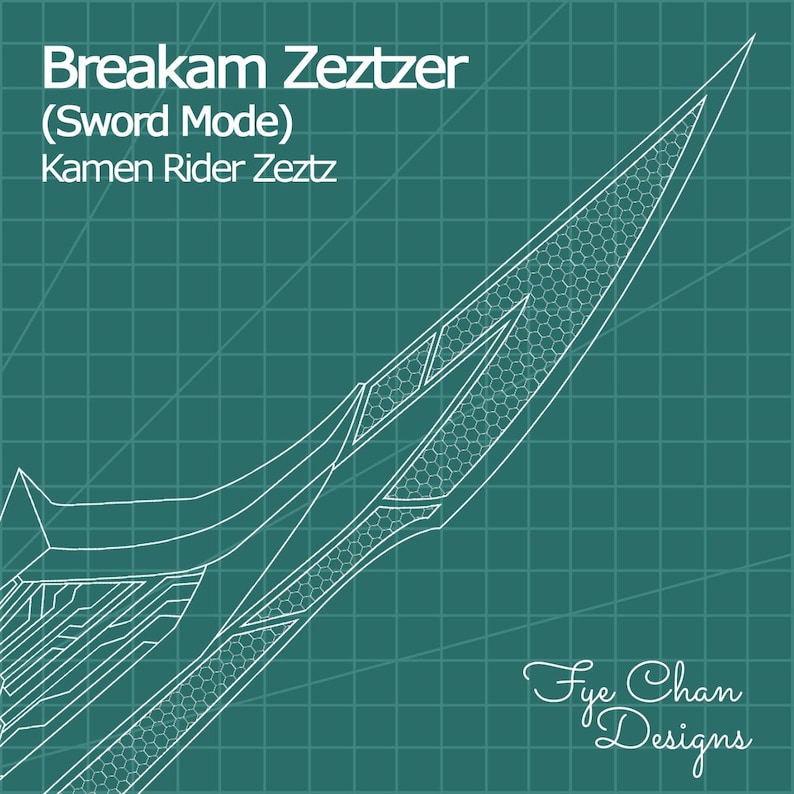 Breakam Zeztzer (sword Mode) Pattern DIY Template EVA Foam Blueprint ...