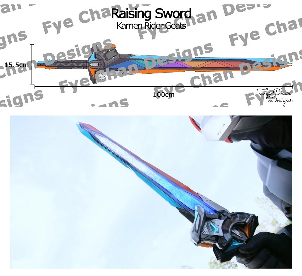 Raising Sword Blueprint Pattern DIY Template From Kamen Rider Geats - Etsy