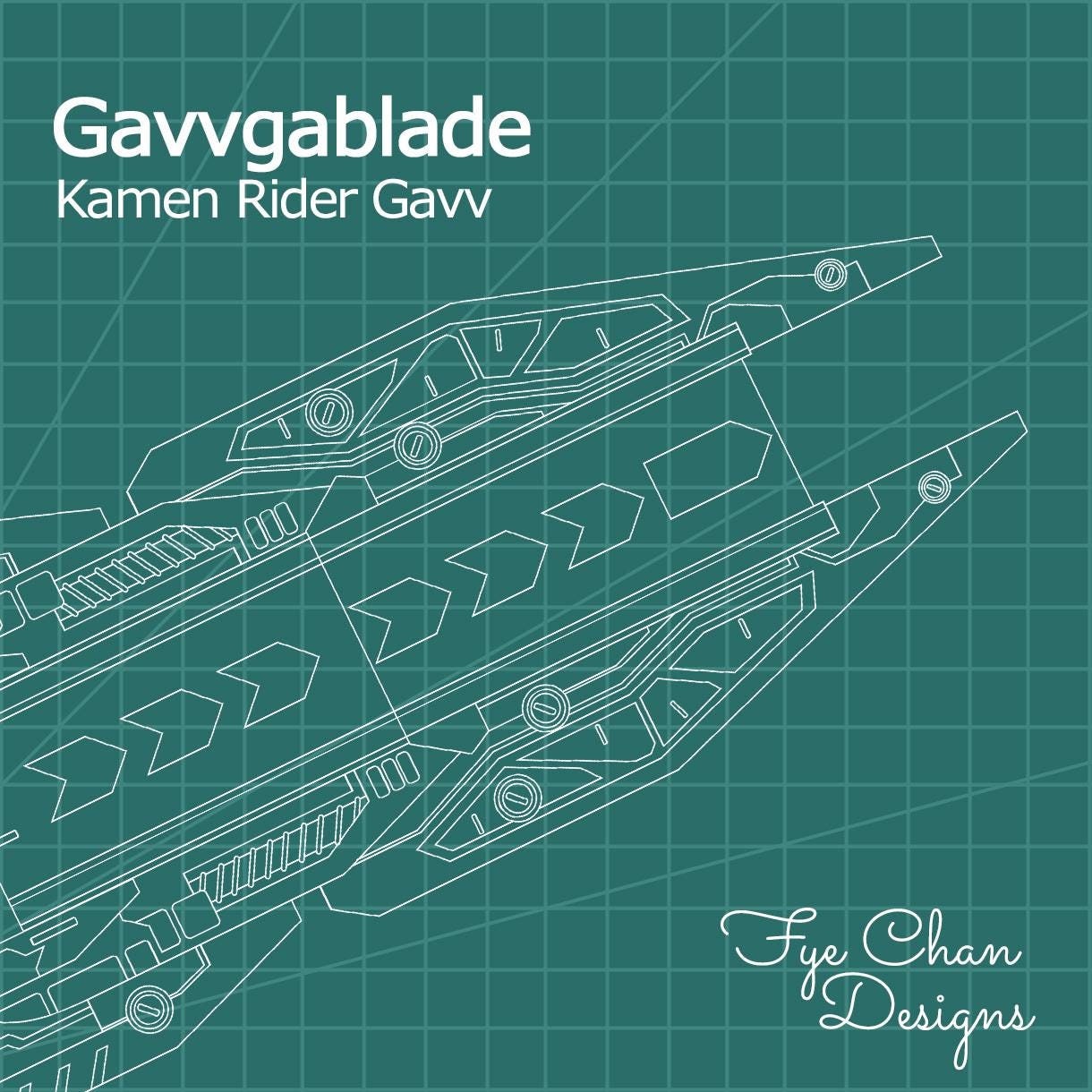 Gavvgablade Pattern DIY Template EVA Foam Blueprint From Kamen Rider ...