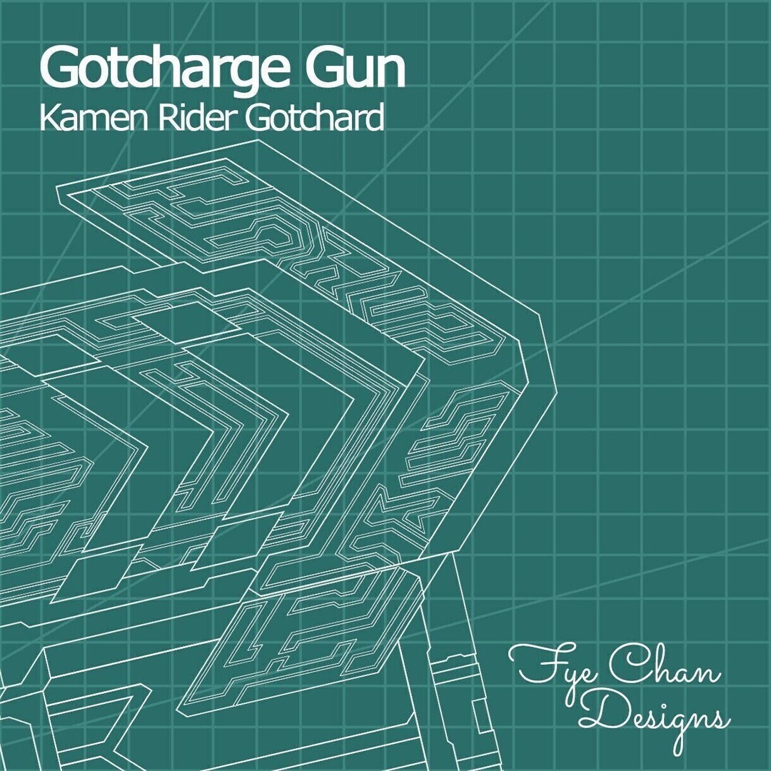 Gotcharge Gun Pattern DIY Template EVA Foam Blueprint From Kamen Rider ...