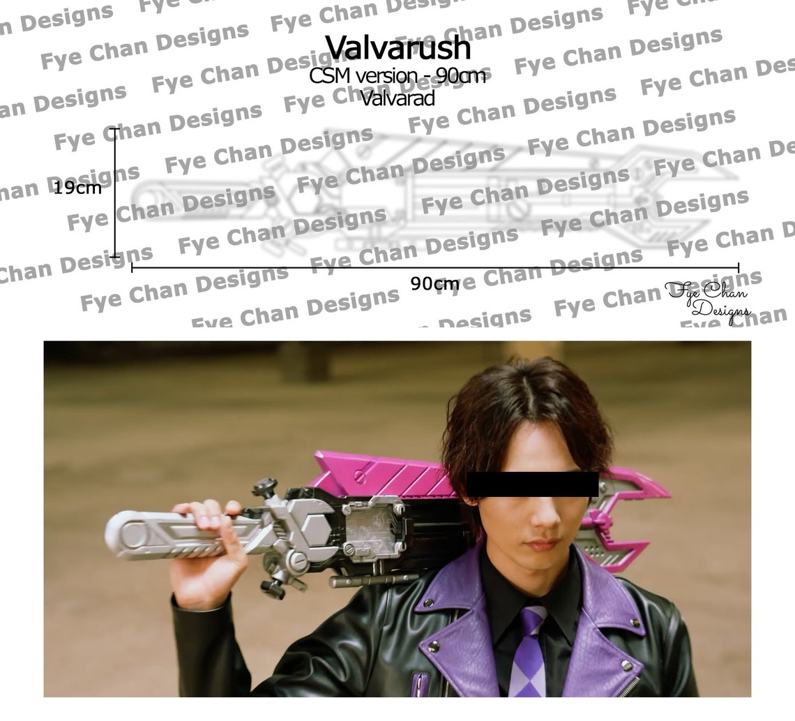 Valvarusher Pattern DIY Template EVA Foam Blueprint From Kamen Rider ...