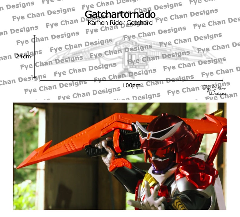 Gatchartornado Pattern DIY Template EVA Foam Blueprint From Kamen Rider ...