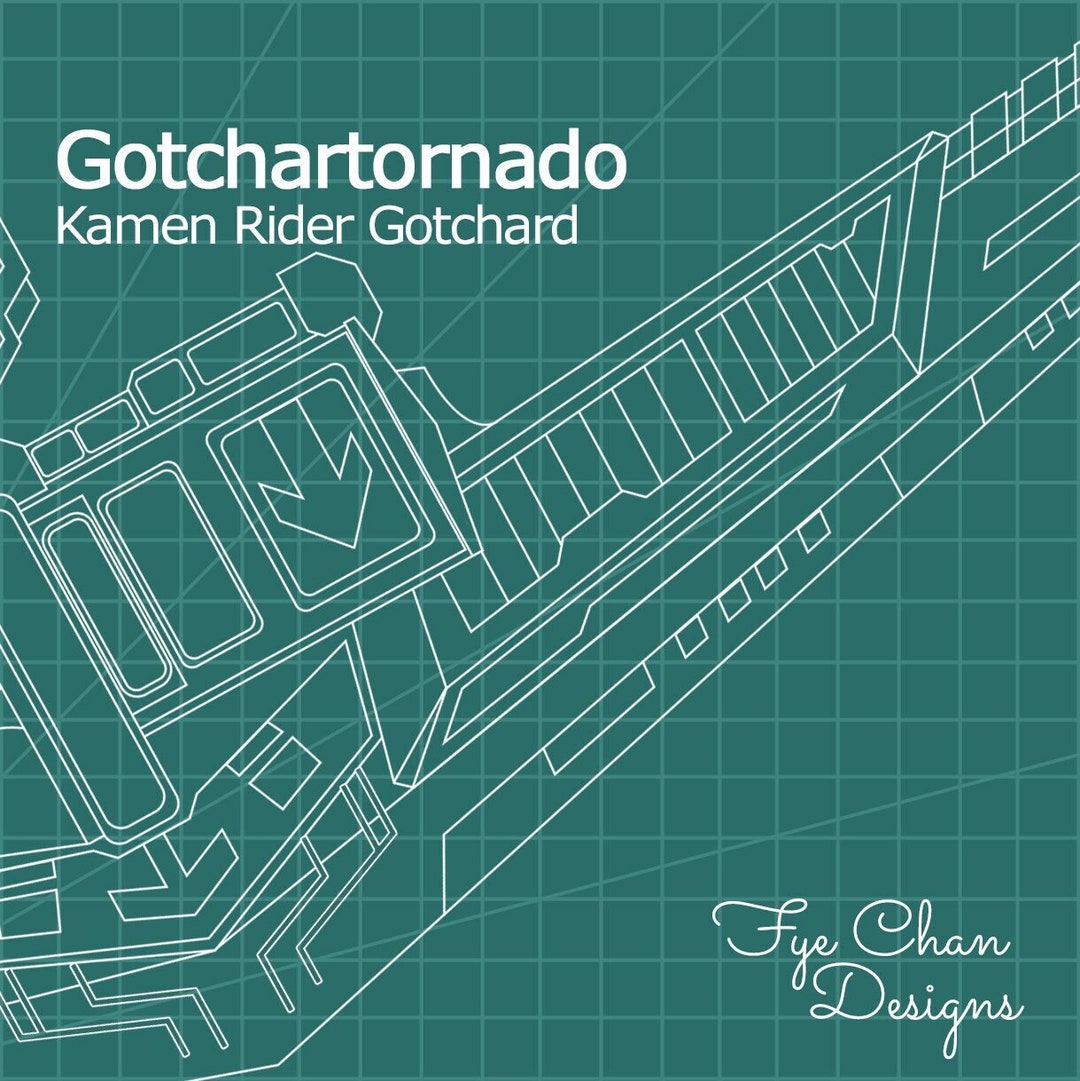Gatchartornado Pattern DIY Template EVA Foam Blueprint From Kamen Rider ...