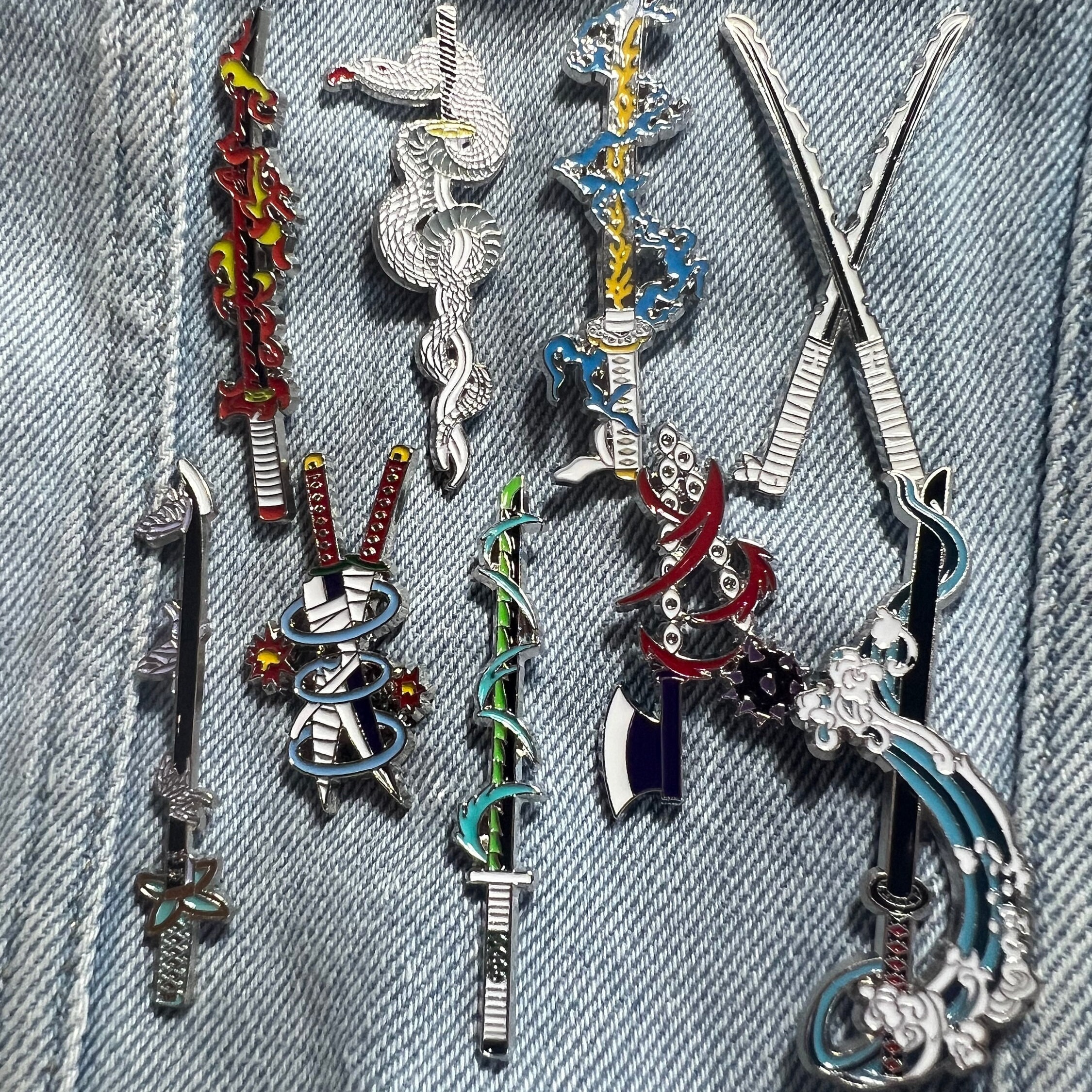 Sword Pins Demon Slayer Manga Anime Obanai Rengoku - Etsy UK