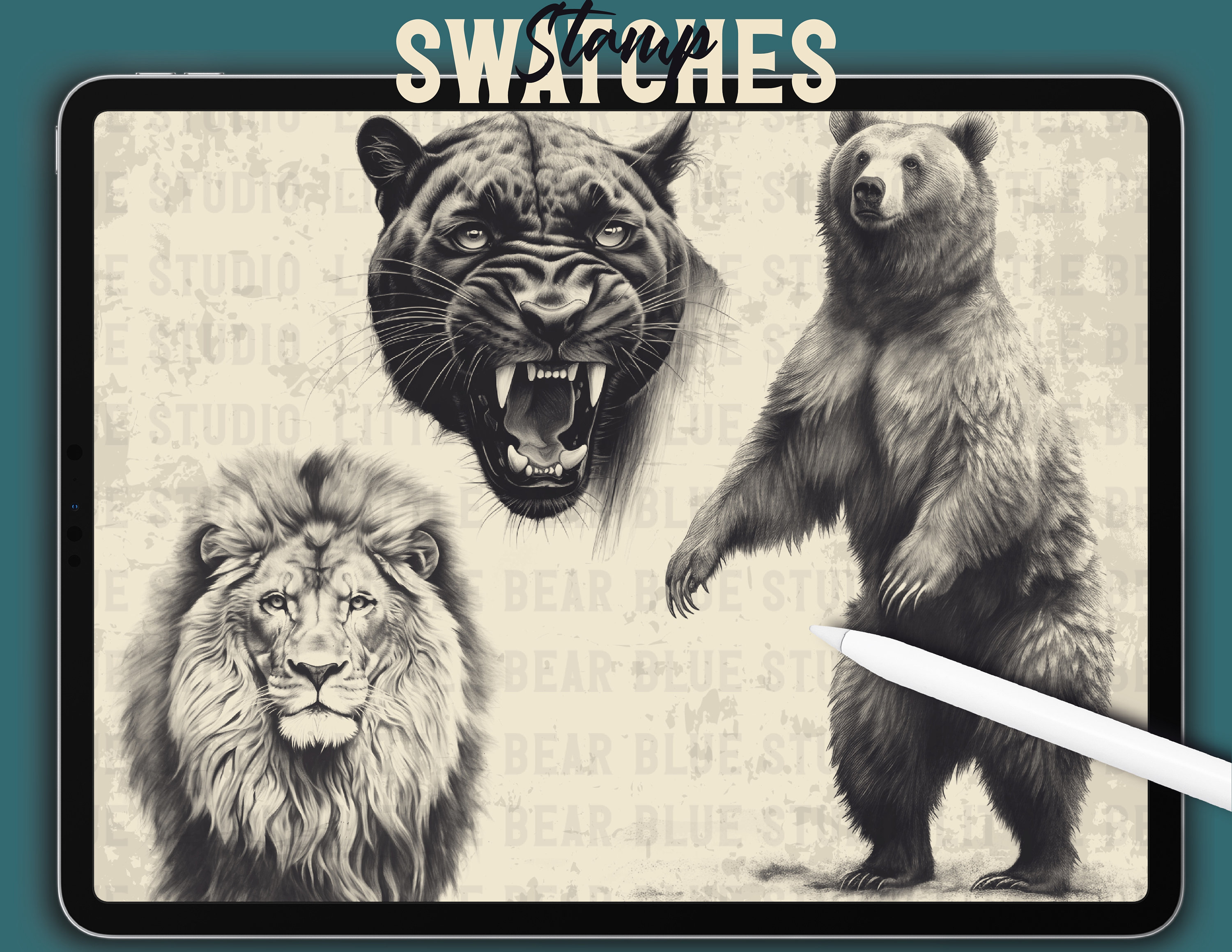 1000 Realistic Predator Procreate Stamp Bundle, Predator Brushes, Lion ...