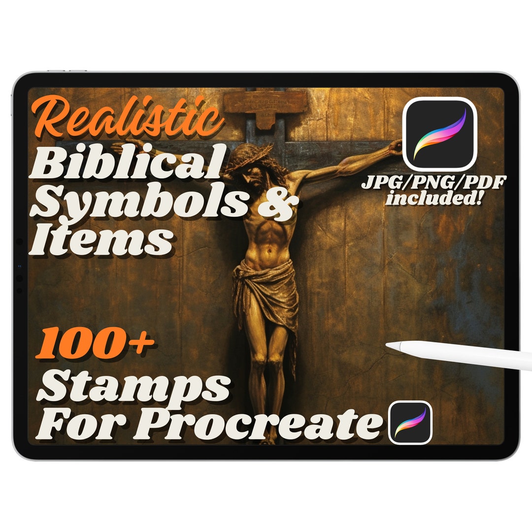 100+ Biblical Symbols and Items Stamps for Procreate, Religious Tattoo ...
