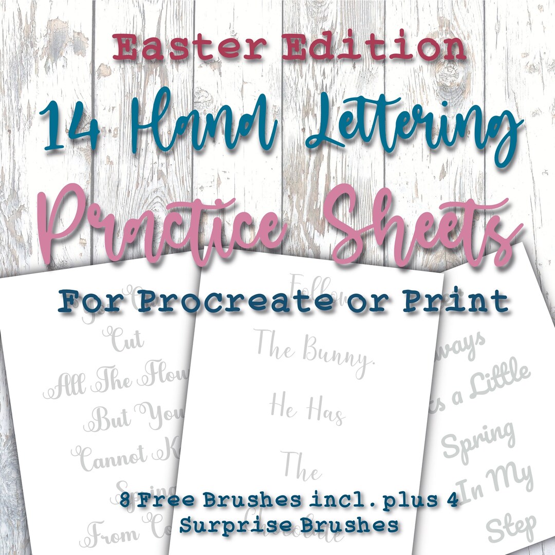 Easter Hand Lettering Workbook Practice Sheets for Procreate or Print ...