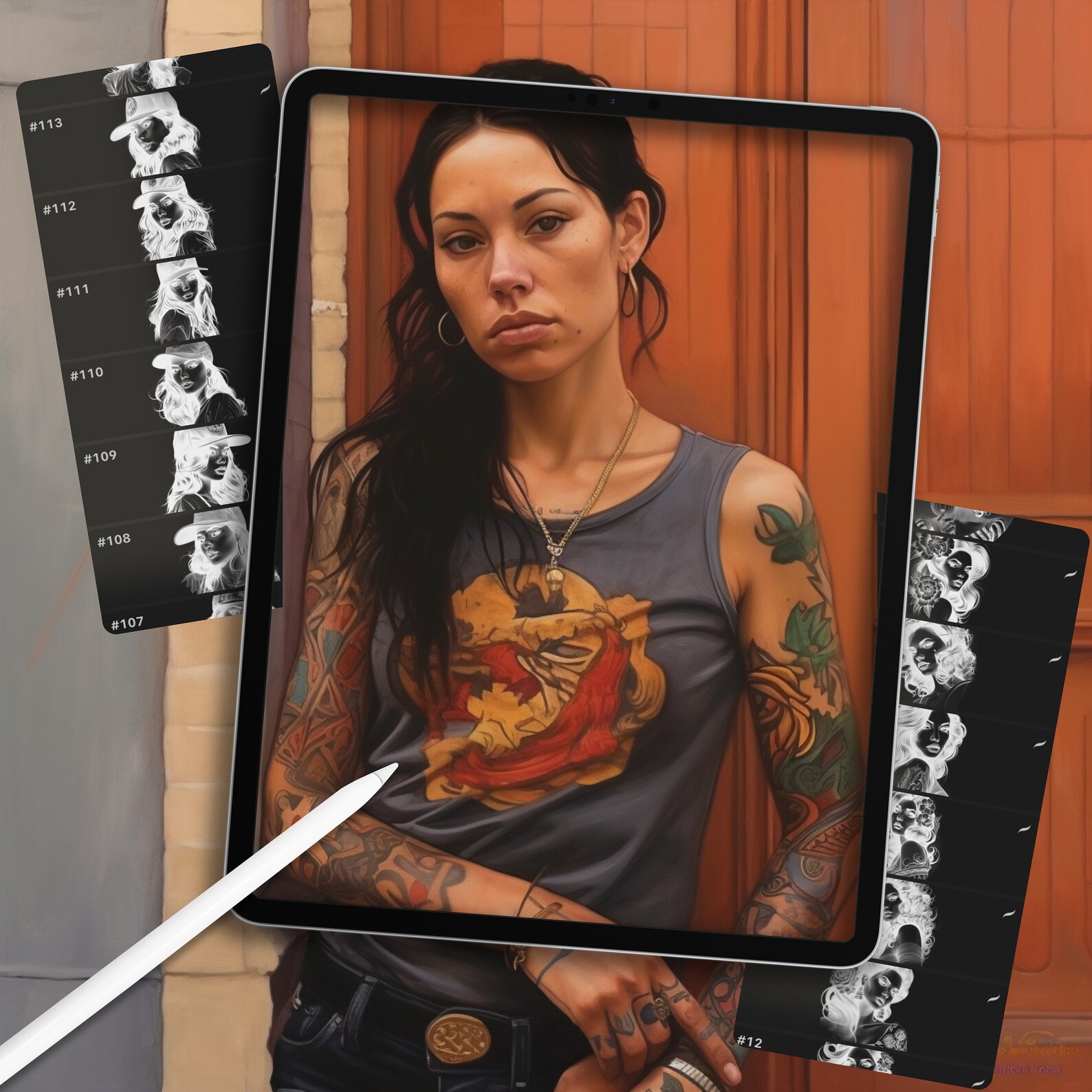 100 Chicano Women Procreate Stamps, Chicano Art Brushes for Procreate ...