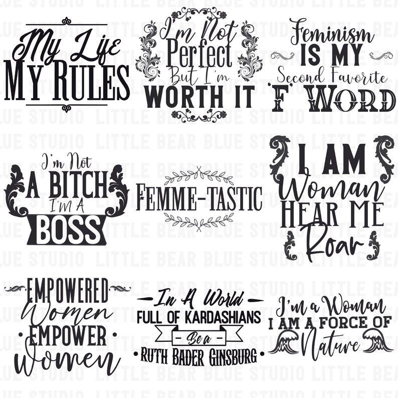 60 Fun Empowering Women Slogans and Baddie Quotes Procreate Stamps for ...