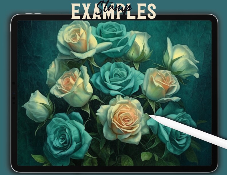 100 Realistic Rose Procreate Stamps, Rose Reference Brushes for ...