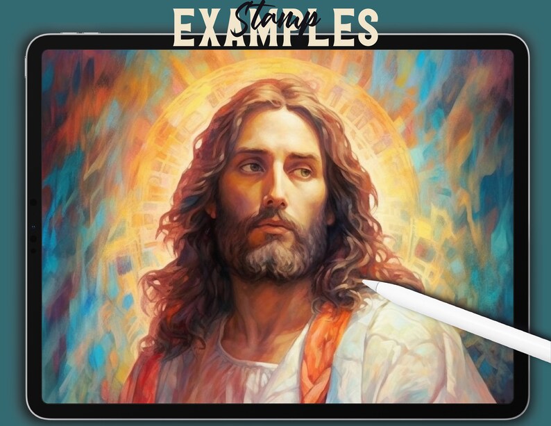 100 Jesus Christ Stamps for Procreate, Religious Tattoo Stamp Brush ...