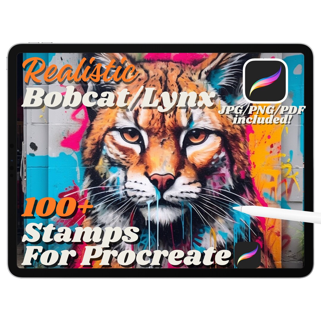 100+ Realistic Bobcat Stamp Brushes for Procreate, Lynx Tattoo ...
