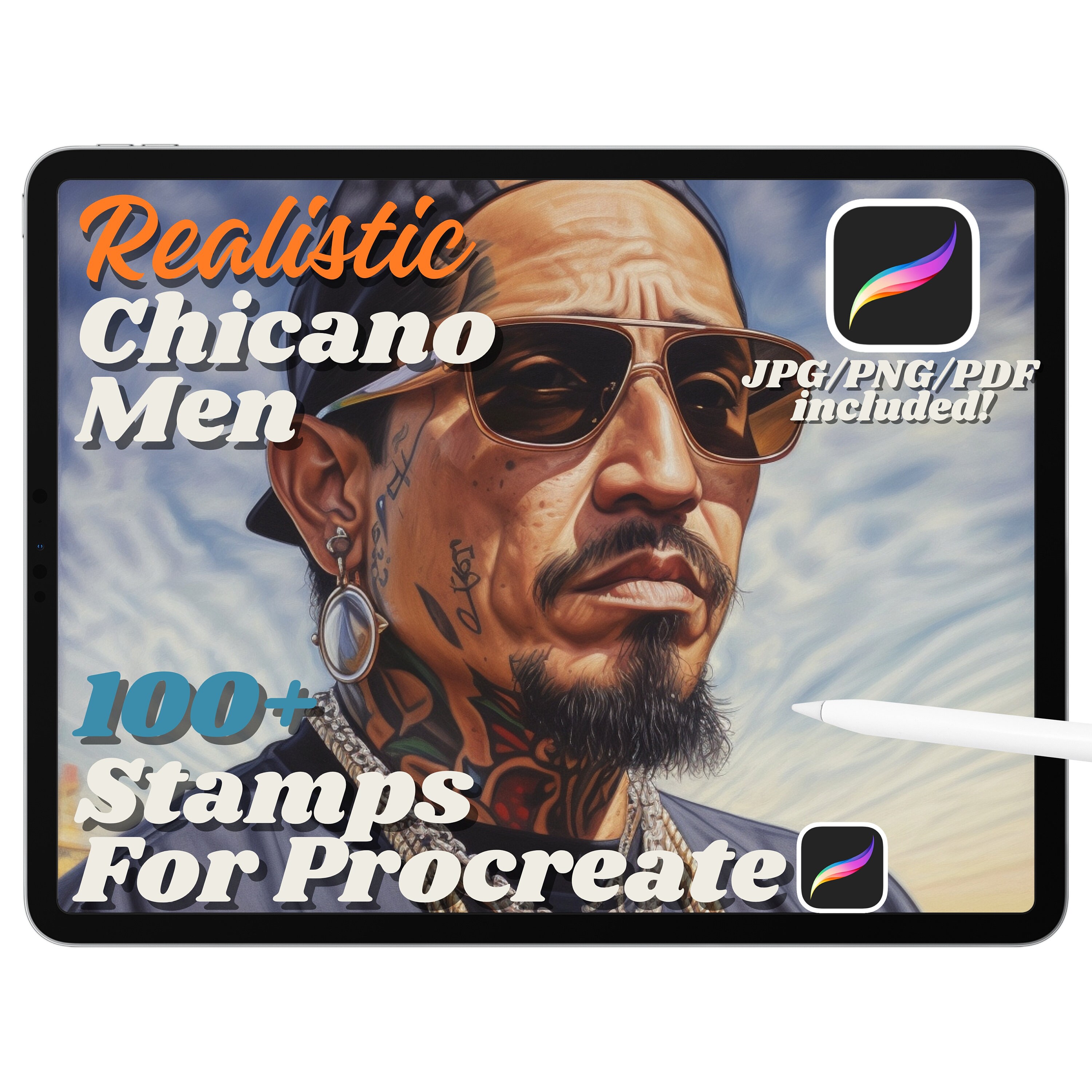 100 Chicano Men Procreate Stamps, Chicano Art Brushes for Procreate ...