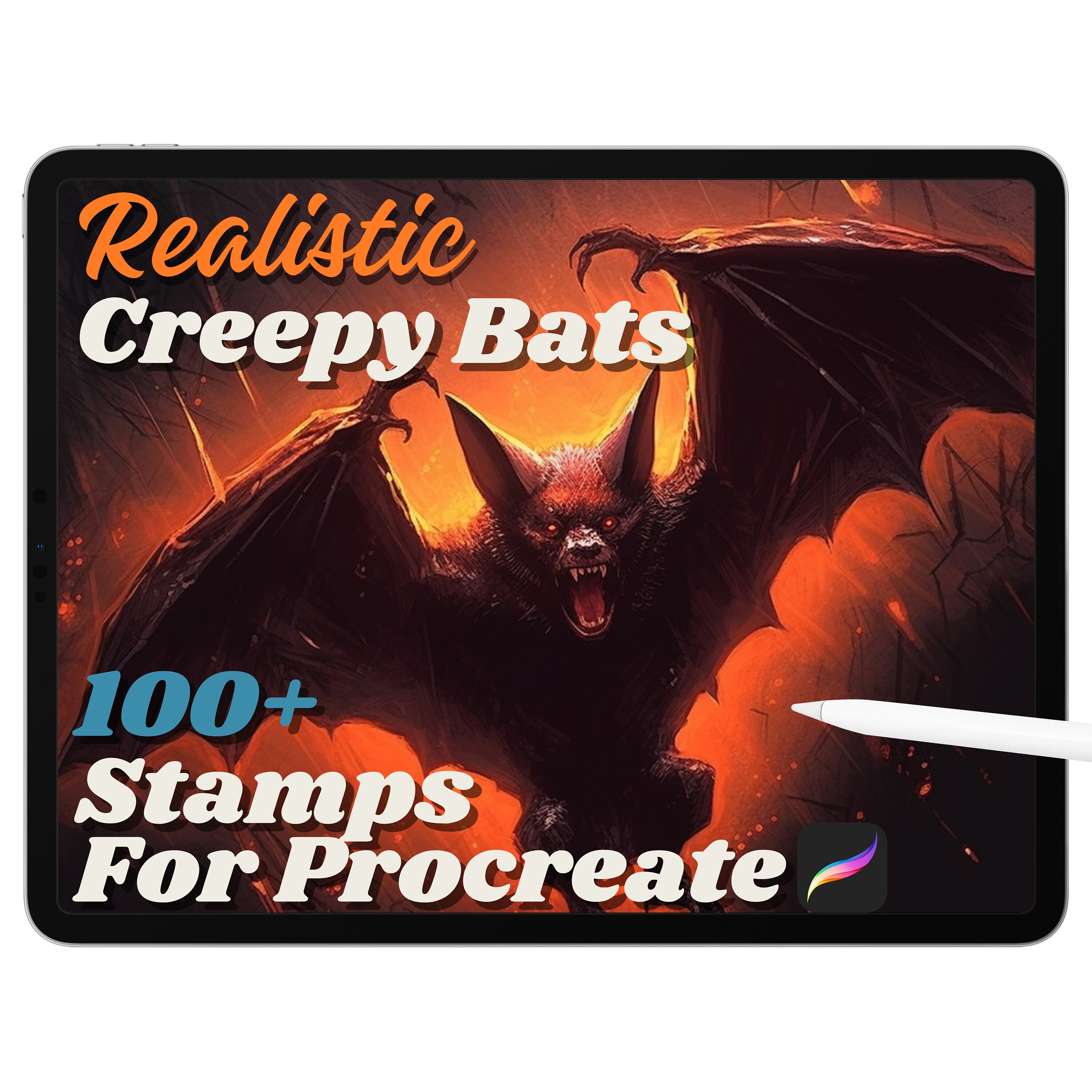 100 Realistic Bat Procreate Stamp Set Horror Tattoo Stamp - Etsy