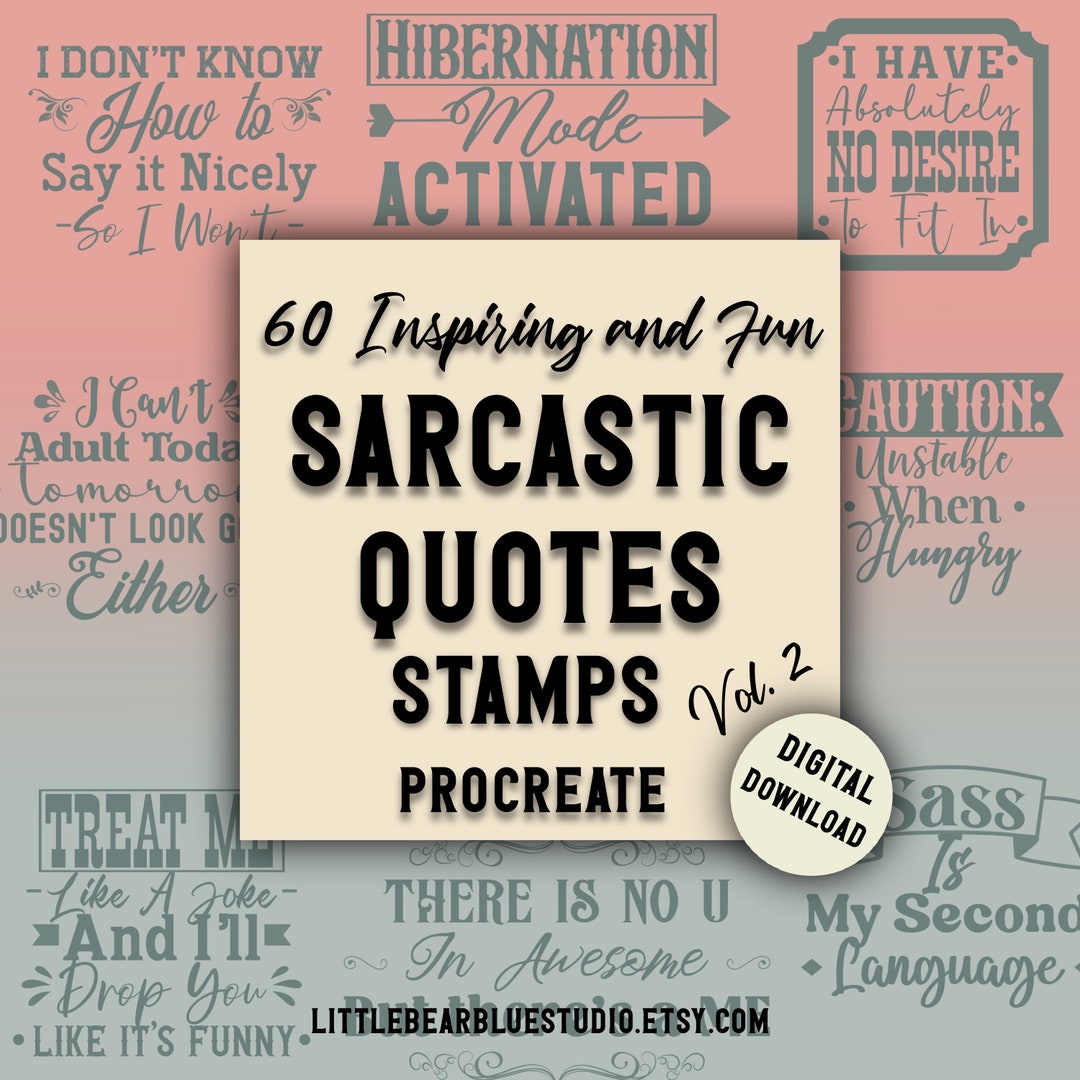 Funny Sarcastic Quotes Procreate Stamps Short Funny Quotes - Etsy