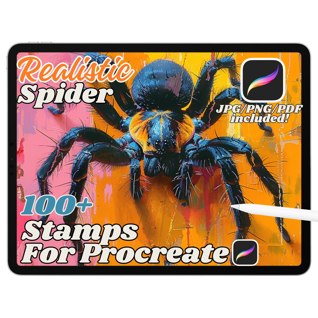 100 Realistic Spider Stamp Brushes for Procreate, Spider Tattoo ...