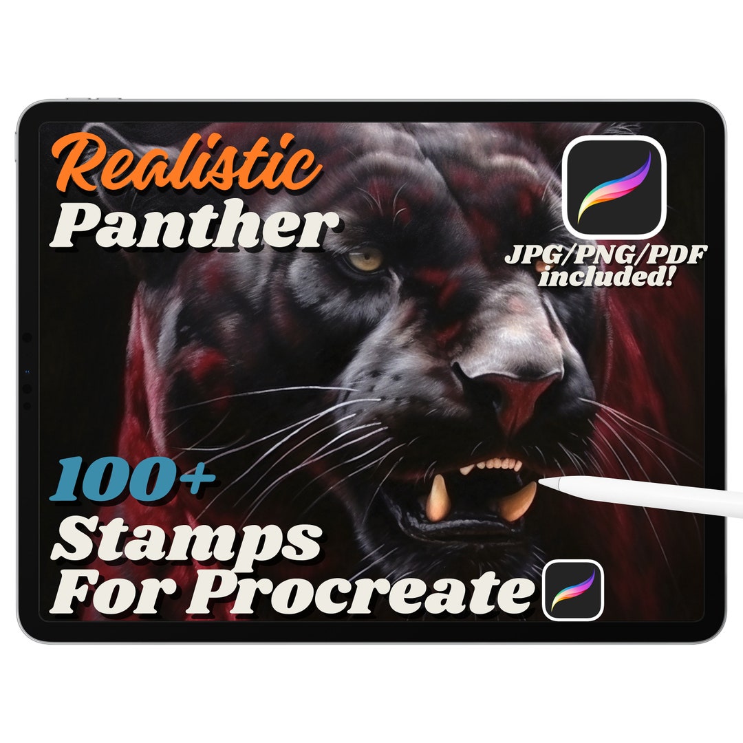 100+ Realistic Panther Stamp Brushes for Procreate, Panther Tattoo ...