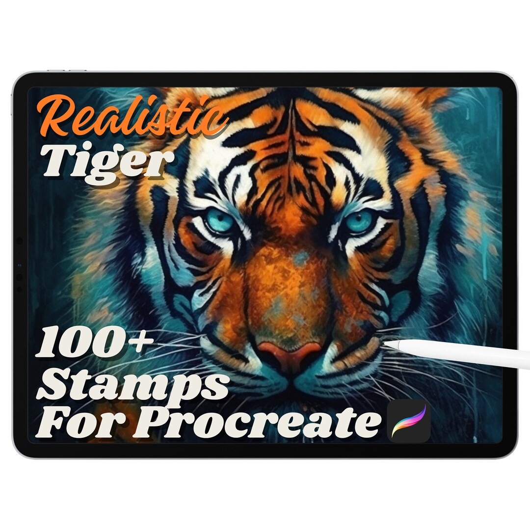 100+ Realistic Tiger Stamp Brushes for Procreate, Tiger Tattoo ...