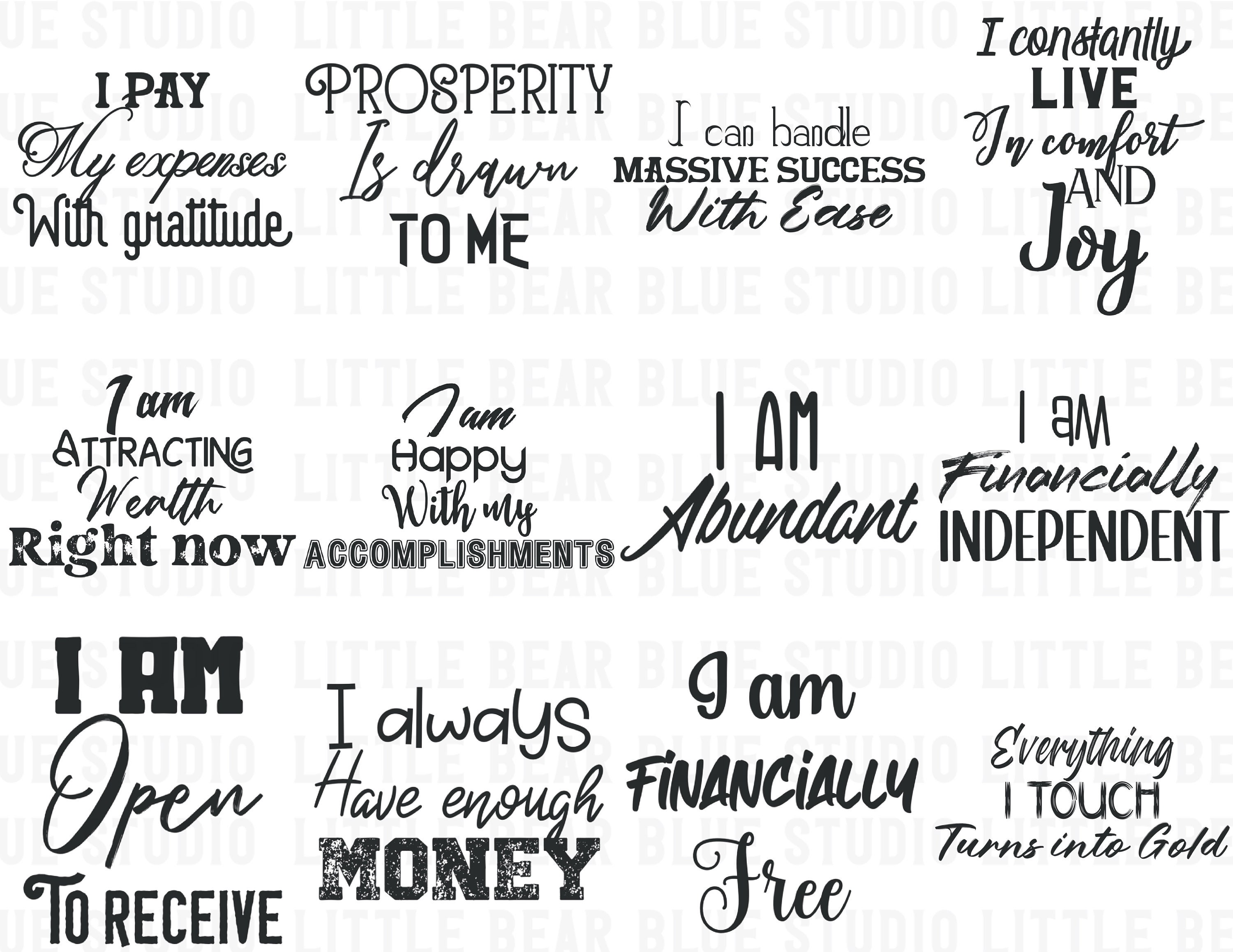 100 Positive Affirmations for Success and Wealth Procreate - Etsy