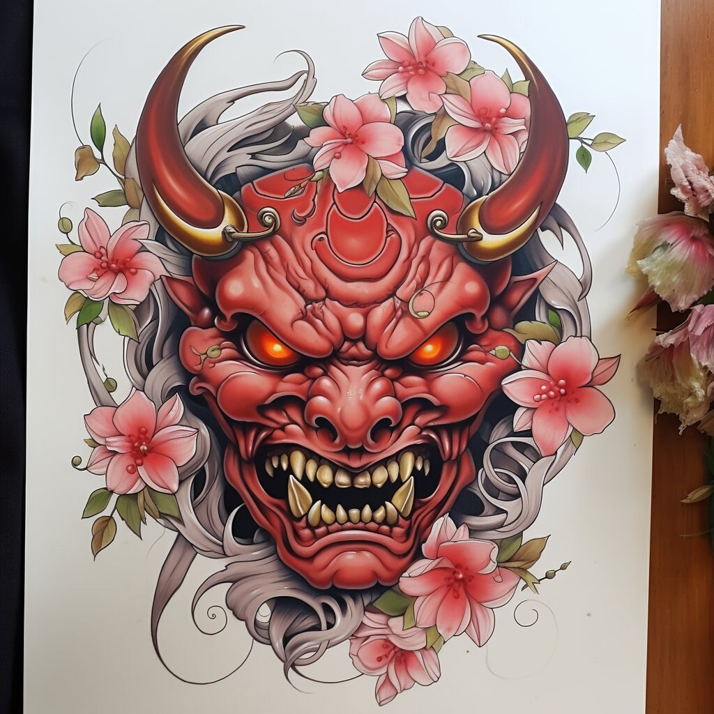 100 Realistic Oni Hanya Mask Procreate Stamps Hanya Mask - Etsy