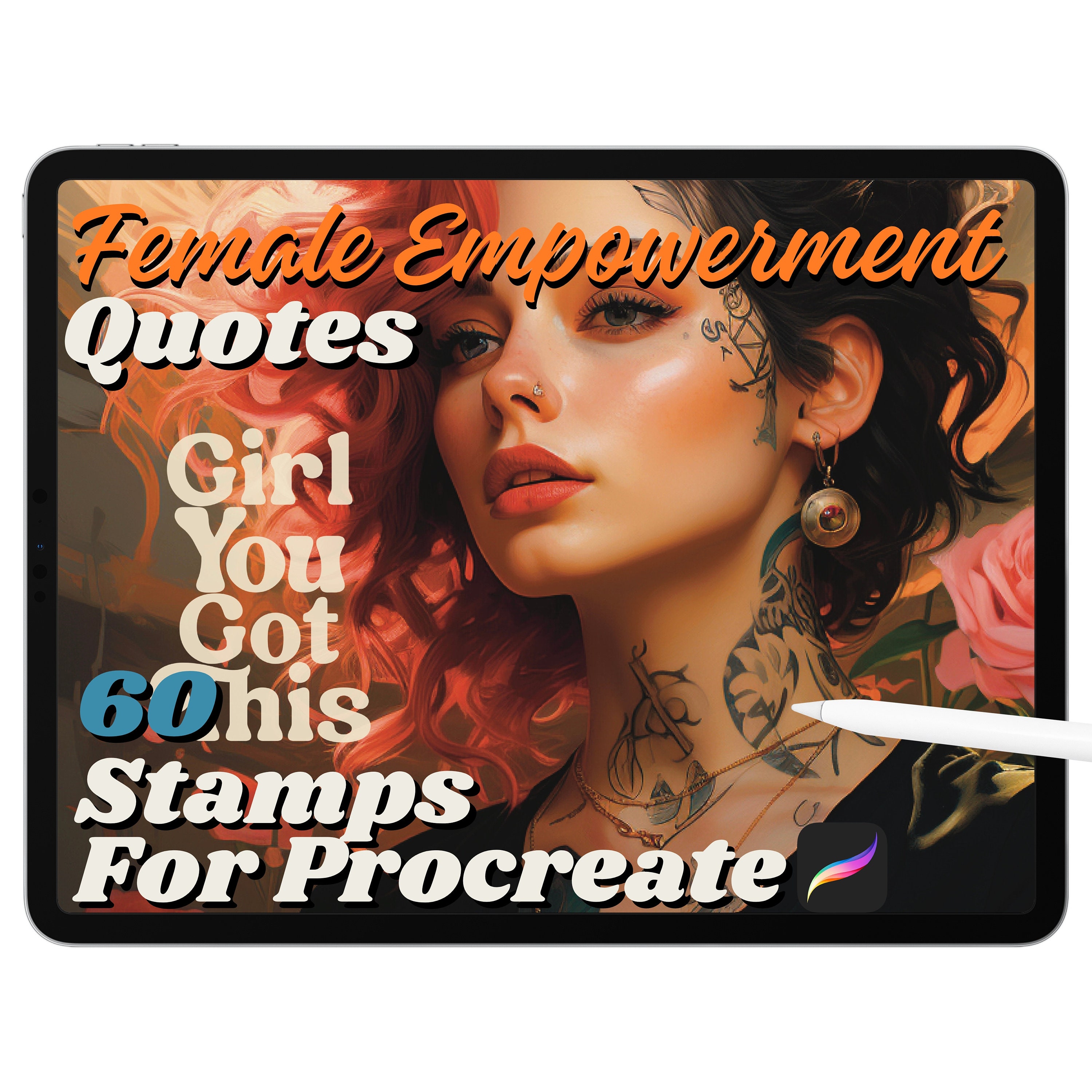 60 Fun Empowering Women Slogans and Baddie Quotes Procreate Stamps for ...