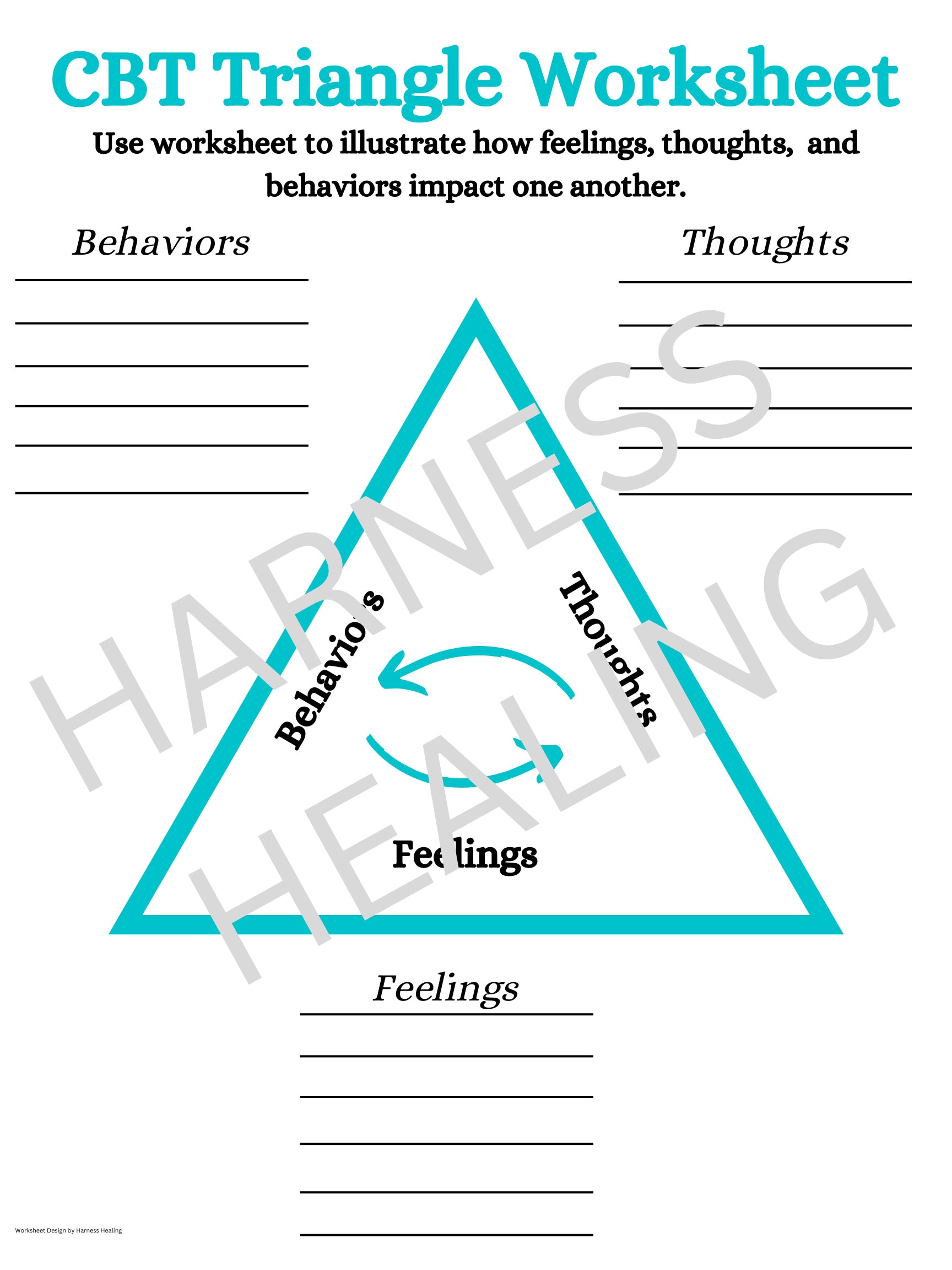 CBT Triangle Worksheet - Etsy