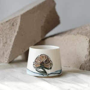 Hand Painted Cup Set Conical Shape Porcelain Set of 3 Cups - Etsy