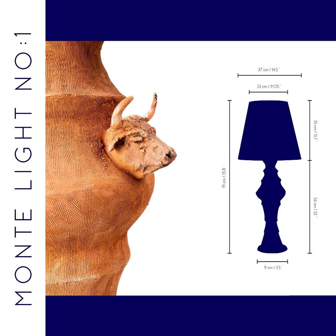 Ceramic Bull Sculpture Table Lamp Shade monte 1 - Etsy