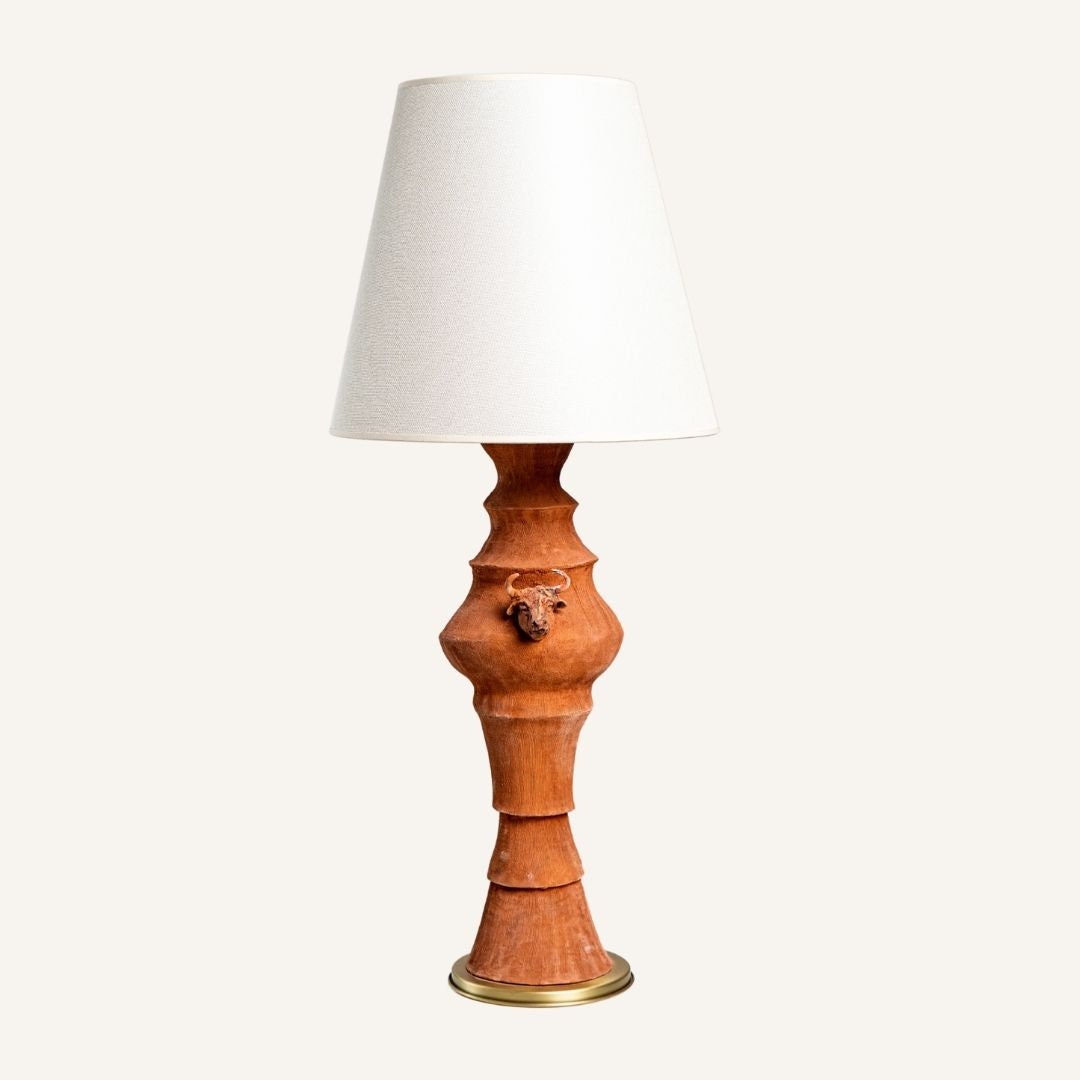 Ceramic Bull Sculpture Table Lamp Shade monte 1 - Etsy