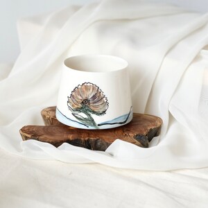 Hand Painted Cup Set Conical Shape Porcelain Set of 3 Cups - Etsy