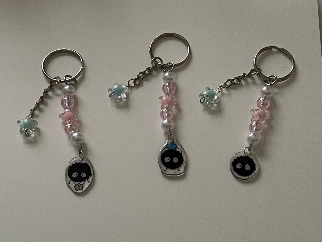 Soot Sprite Shrink Plastic Beaded Keychain / Faux Pearl / Gifts for Her ...