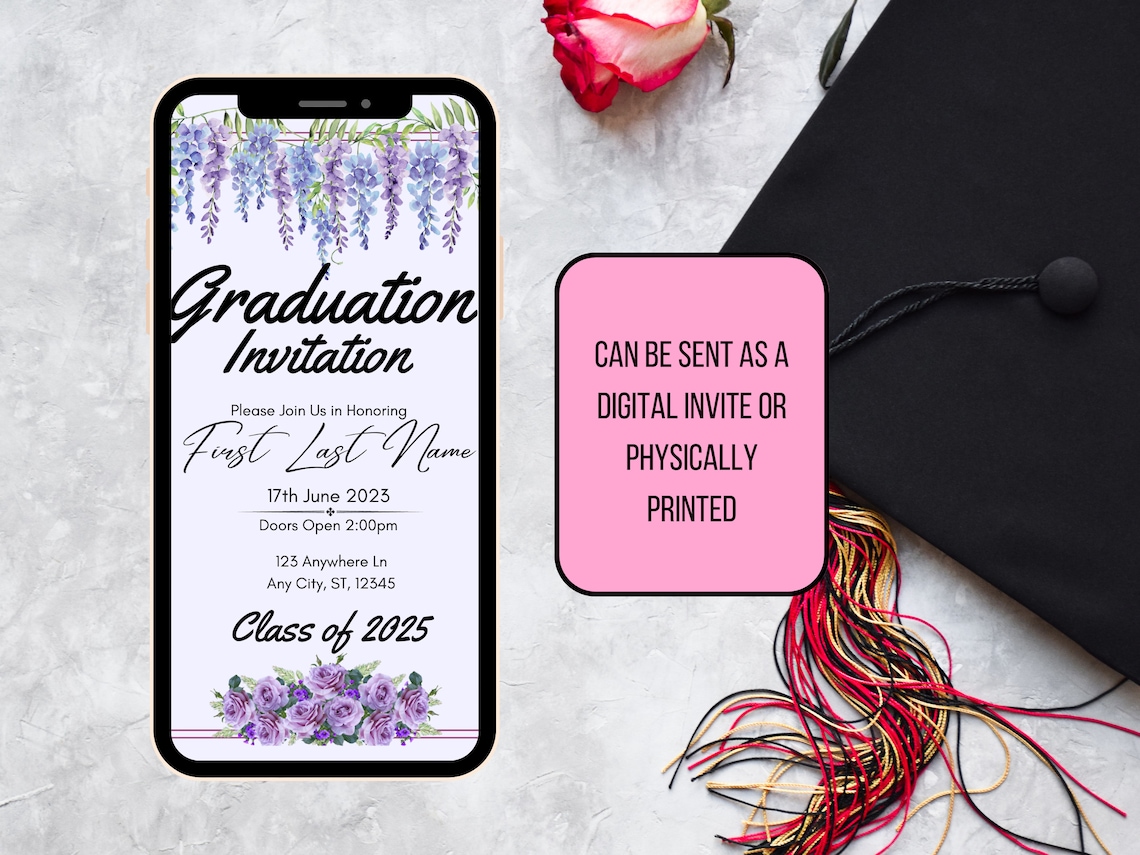 Graduation Invitation, Graduation Announcement, Instant Download ...