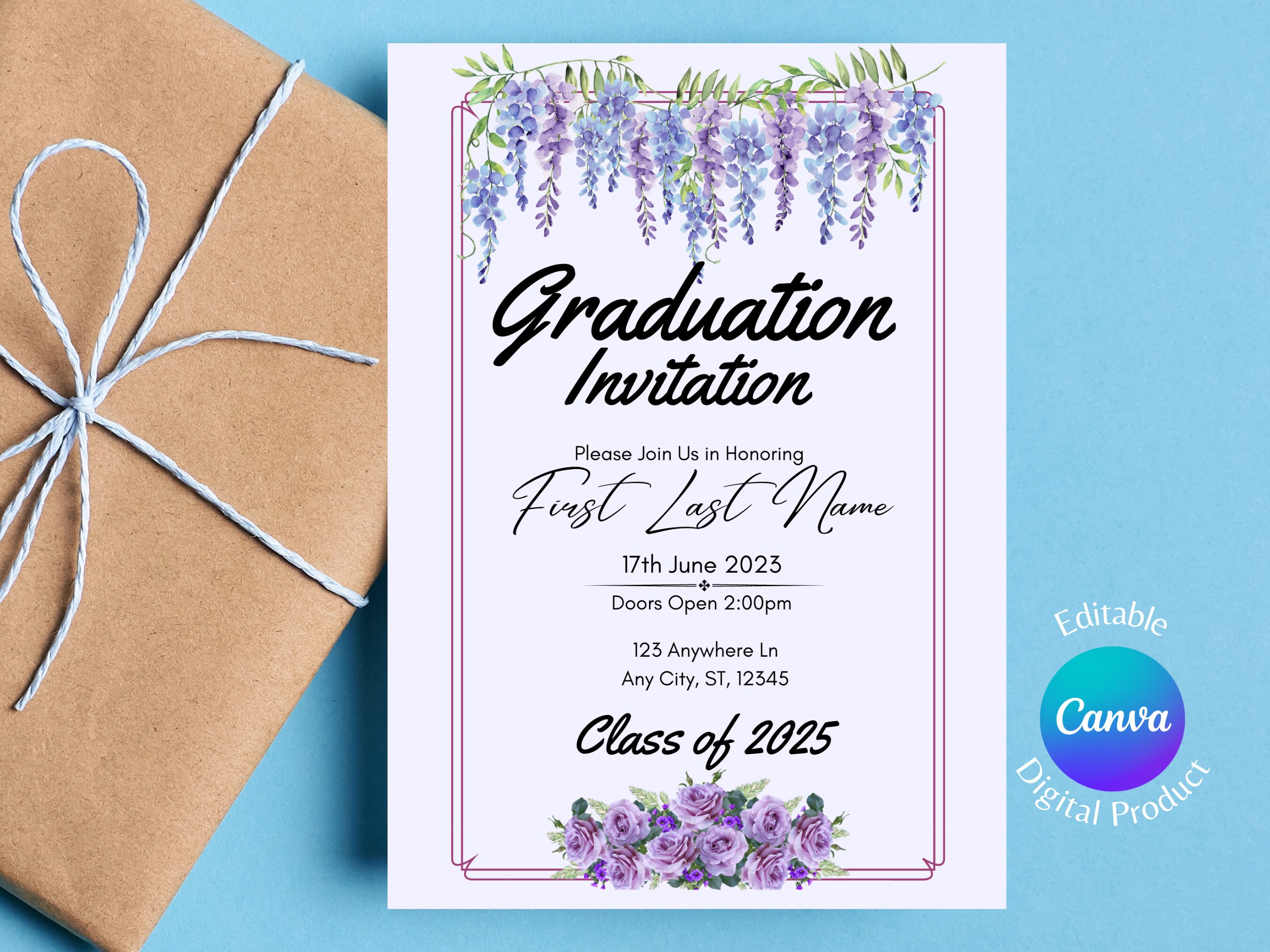 Graduation Invitation, Graduation Announcement, Instant Download ...